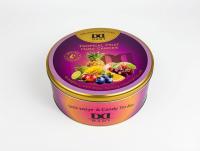 China DADI Tropical Fruit Hard Candies - Premium Round Metal Tin Gift Box with Assorted Fruit Flavors for sale
