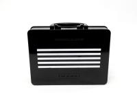 China Black Portable Metal Briefcase Tin Box with Handle - Vintage Storage Case for Stationery Candy Cookies Gifts Collectibles Toy for sale