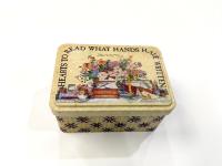 China Vintage Yellow Metal Tin Box with Custom Logo Printing - Rectangular Storage Tin for Gifts and Collectibles for sale