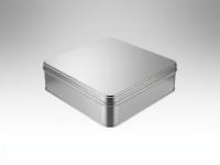 China Customized Design Square Silver Metal Tin Box No Printing - Premium Gift Storage Package Snack Cookie Cake Biscuit Chocolate for sale