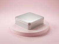 China Customized Design Square Silver Metal Tin Box No Printing - Premium Gift Storage Package Snack Cookie Cake Biscuit Chocolate for sale