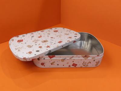 China Dadi Customized Shape Irregular Rounded Rectangular Metal Storage Tin for Cookies Snacks Candies Gifts and Kitchen Organization for sale