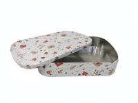 China Dadi Customized Shape Irregular Rounded Rectangular Metal Storage Tin for Cookies Snacks Candies Gifts and Kitchen Organization for sale