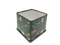 China Dadi Customized Trapezoidal Metal Storage Tin with Square Top Lid Premium Iron Box for Cookies Snacks Candies Gifts for sale