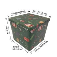China Dadi Customized Trapezoidal Metal Storage Tin with Square Top Lid Premium Iron Box for Cookies Snacks Candies Gifts for sale