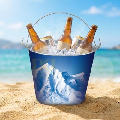 China DADI Custom Printed Tinplate Cooler Pail Bar Beer Chilling Container for Holiday Promotional Gift for sale