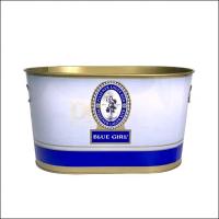 China DADI 5L Round Metal Tin Ice Bucket with Glossy Finish and Offset Printed Custom Logo for 6 Bottles Beer for sale