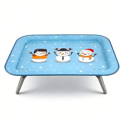 China Metal Lap Desk with Foldable Legs and Matte Finish - 17x12 Inches TV Bed Lap Tray for sale