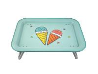 China Metal Lap Desk with Foldable Legs and Ice Cream Pattern - 17x12 Inches TV Bed Lap Tray for sale