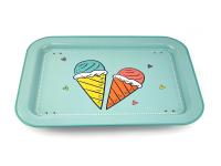 China Metal Lap Desk with Foldable Legs and Ice Cream Pattern - 17x12 Inches TV Bed Lap Tray for sale