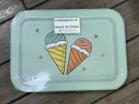 China Metal Lap Desk with Foldable Legs and Ice Cream Pattern - 17x12 Inches TV Bed Lap Tray for sale