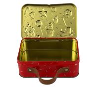 China Christmas Tin Suitcase, Embossed Metal Candy & Gift Box , Green , Embossed Decorative Case, Metallic Finish Storage Piece for sale