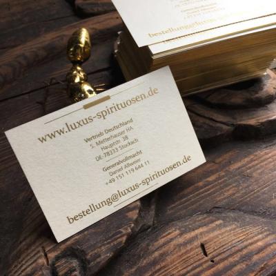 China Double Sided Foil Edge Business Cards , Gold Stamped Business Cards 54*90mm for sale
