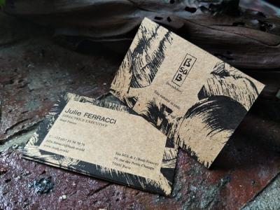 China 300gsm Recycled Brown Kraft Paper Business Cards With Pantone Printing for sale