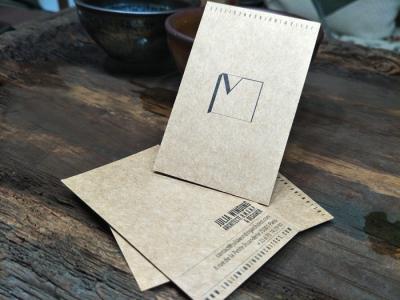 China 300gsm Kraft Paper Recycled Paper Business Cards With Pantone Printing for sale
