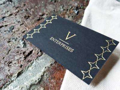 China Black Cardboard Gold Foil Stamped Business Cards Printed Visiting Name Cards for sale