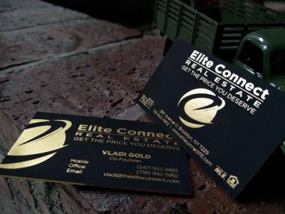 China Fashion Design Luxury Gold Foil Stamped Business Card With Gold Foil Edge for sale