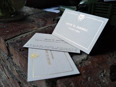 China Beautiful Delicate Gold Letterpress Business Cards Full Color Printing For Garments for sale