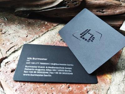 China High Class Foil Stamped Business Cards Customized Design Thick Black Card for sale