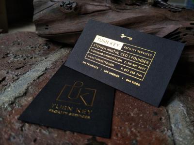 China Yellow And  Black Foil Stamped Business Cards 90*54mm Glossy Surface for sale