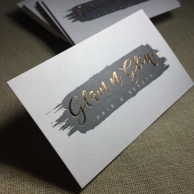 China Rose Gold Custom Foil Stamped Business Cards for sale