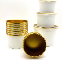 China Wholesale Custom Printed Gold Foil Paper Bowl Food Package Cheap Price Food Packing Bowl for sale