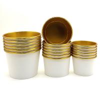 China Wholesale Custom Printed Gold Foil Paper Bowl Food Package Cheap Price Food Packing Bowl for sale