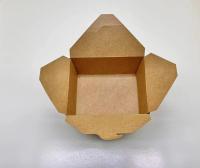 China Disposable Kraft Paper Folding Lunch Box Food Container Biodegradable Take Away Packaging Boxes for sale