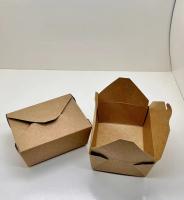 China Disposable Kraft Paper Folding Lunch Box Food Container Biodegradable Take Away Packaging Boxes for sale