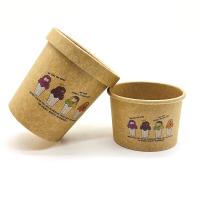 China Quantity Fast Delivery Kraft Paper Bowl Ice Cream Paper Tube Disposable Eco-friendly Take Away Soup Bowl with Lid for sale