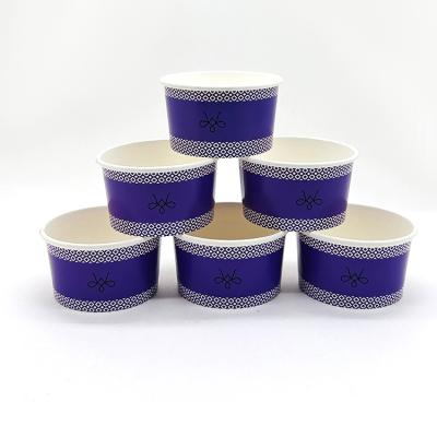China Wholesale Custom Printing Disposable Food Packing Bowl Recyclable Ice Cream Customized logo Paper Bowls for sale