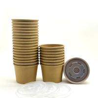 China China Factory Brilliant Quality Disposable Food Grade Takeaway Kraft Paper Soup Paper Bowl with Lid for sale