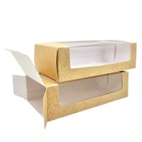 China Factory Customization Fast Delivery Cookie Takeout Box Kraft Printing Food Grade Cake Takeout Box for sale