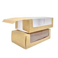China Factory Customization Fast Delivery Cookie Takeout Box Kraft Printing Food Grade Cake Takeout Box for sale