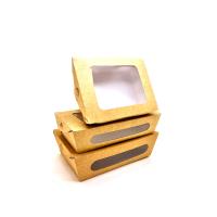 China Customized Logo Special Disposable Paper Box Transparent Box Cake Take Away Paper Box with Window for sale