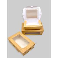 China Customized Logo Special Disposable Paper Box Transparent Box Cake Take Away Paper Box with Window for sale