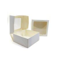China Disposable Eco Friendly Custom Printing Food Packing Small Sushi Cake Bakery Chocolate Packaging Paper Box with Windowr for sale