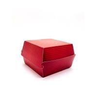 China Custom Disposable Food Grade Cardboard Kraft Paper Hamburger Box Packaging Paper Burger Box for sale