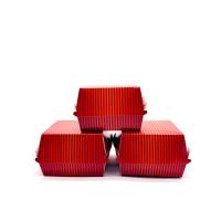 China Custom Disposable Food Grade Cardboard Kraft Paper Hamburger Box Packaging Paper Burger Box for sale