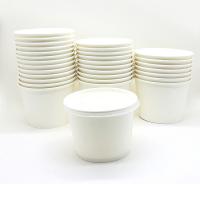 China Disposable Take Away White Paper Noodles Salad Bowl with Lid Customize Pattern Paper Bowl for sale