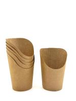China High Quality Customizable Round Bottom Kraft Snack Paper Cup Disposable Single Wall Open Cup for sale