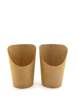 China High Quality Customizable Round Bottom Kraft Snack Paper Cup Disposable Single Wall Open Cup for sale