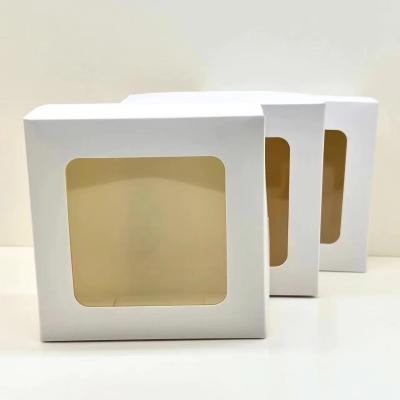 China ODM and OEM Waterproof Disposable Paper Box Custom Size White Cake Package Boxes With Window for sale