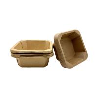 China Custom Take Away Salad Fast Food Biodegradable Kraft Custom Paper Boxes Fruit Paper Tray for sale