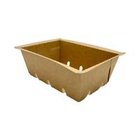China Kraft Paper Tray Box With Holes Recycled Fruits Grocery Display Tray for sale