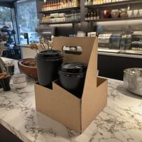 China Customized Paper Cup Holder 2 4 Coffee Paper Cup Kraft Holder Take Away Pack Tray for sale
