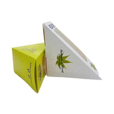 China Kraft Cardboard Triangle Wrap Food Packaging Paper Box with Logo Printing and Window for sale