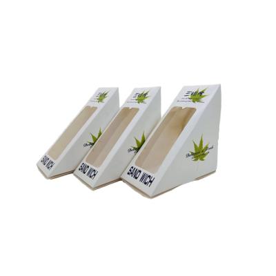 China Eco-Friendly Brown Kraft Paper Takeaway Paper Box Window Food Packaging Sandwiches for sale