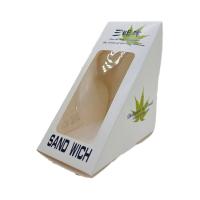 China Eco-Friendly Brown Kraft Paper Takeaway Paper Box Window Food Packaging Sandwiches for sale
