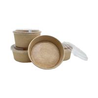 China High Quality Kraft Paper Food Container Salad Food Bowl Take Away Food Storage with Transparent Lid for sale